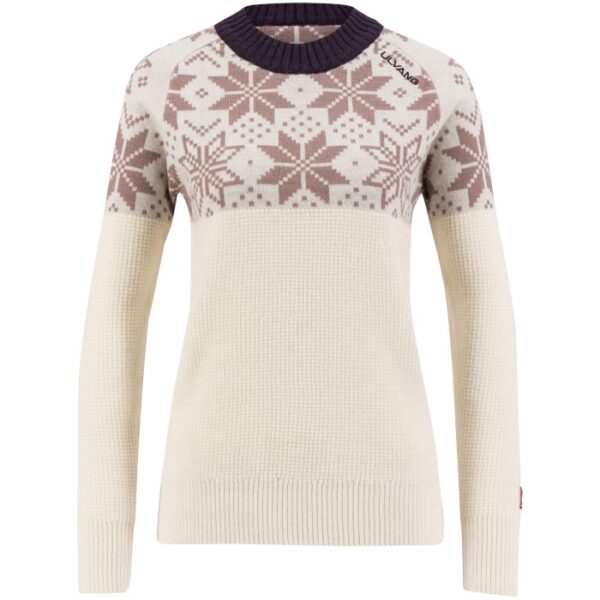 Ulvang Rav Kiby Round neck dame 100% uld, vanilla/plum-M - Trøjer ...